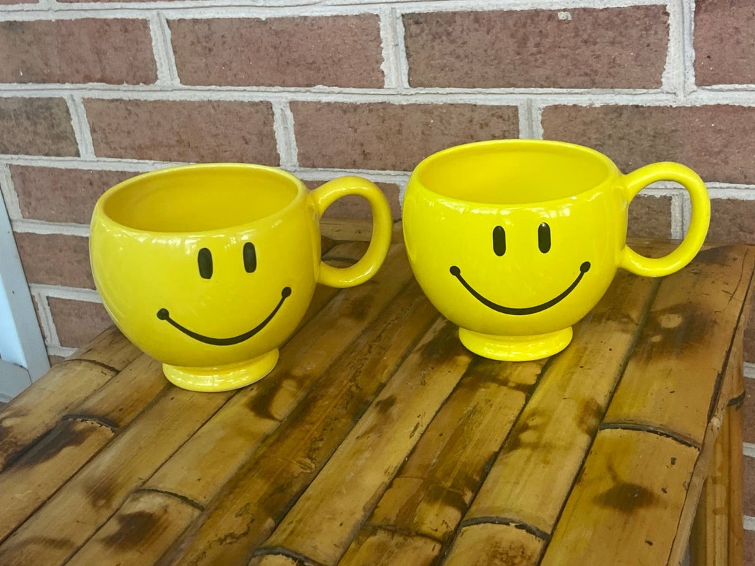Pair of Smiley Face Oversized Happy Tea Cup Mug Teleflora - Etsy