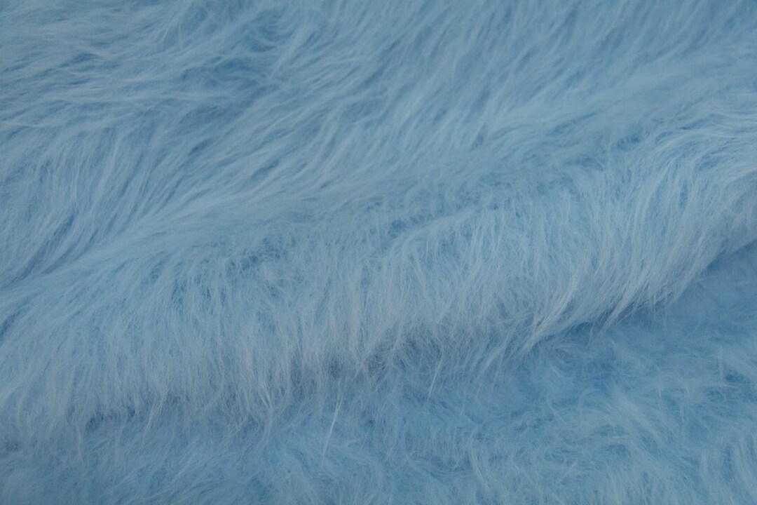 Faux Fur Fabric With Long Hairs Light Blue Light and Vaporous Creative ...