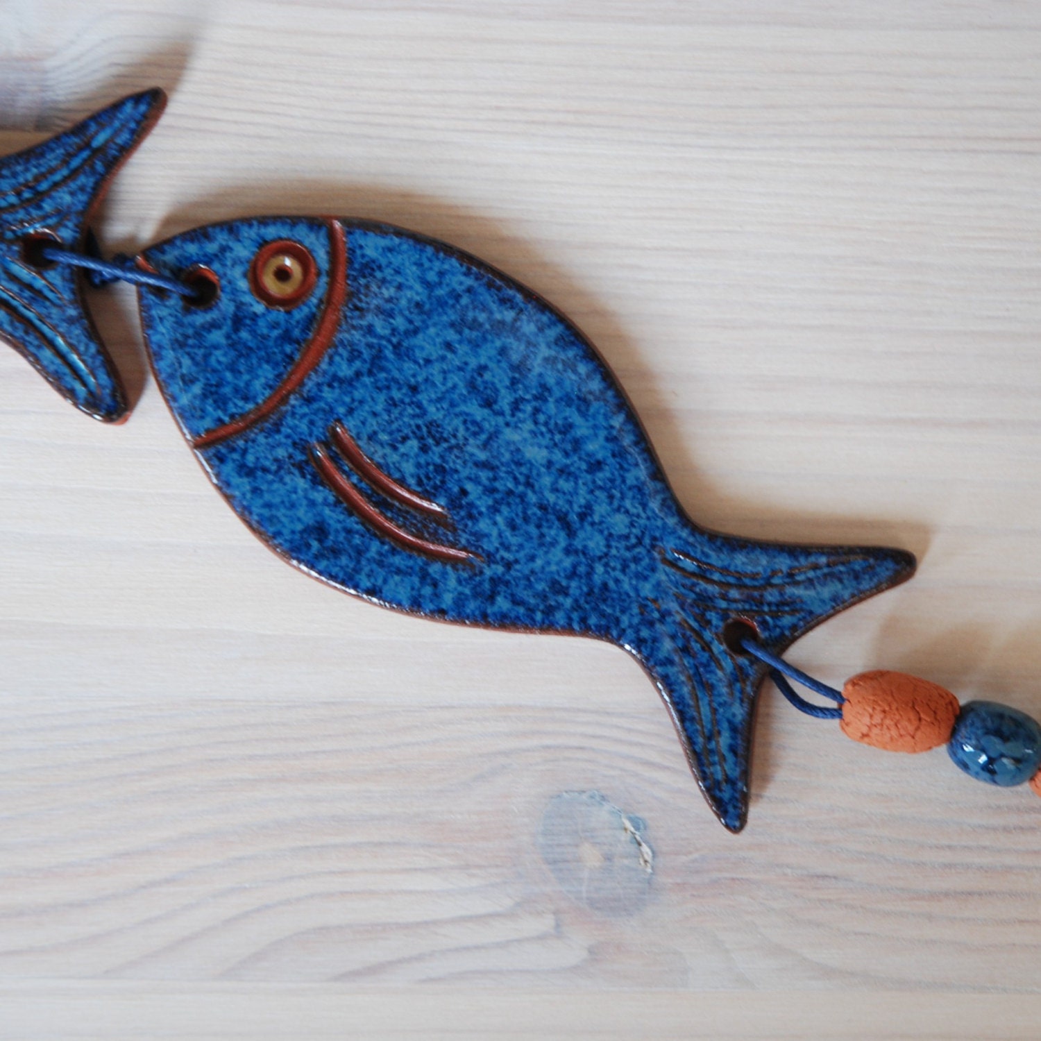Fish Ornament, Ceramic Fish, Blue Fish, Wall Decor, Wall Hanging, Beach ...