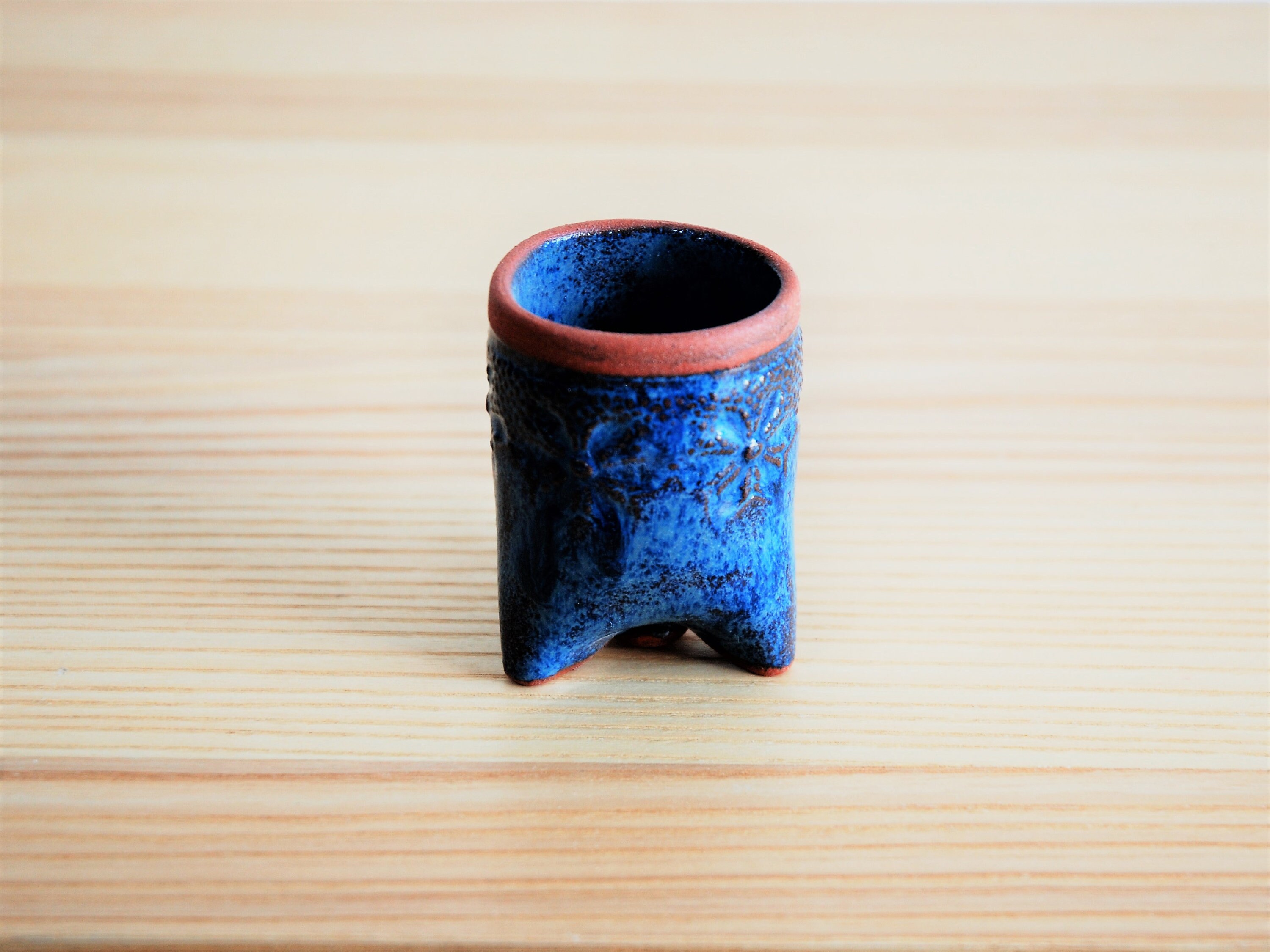 Blue Q-tip Holder, Small Ceramic Bathroom Container, Blue Toothpick ...
