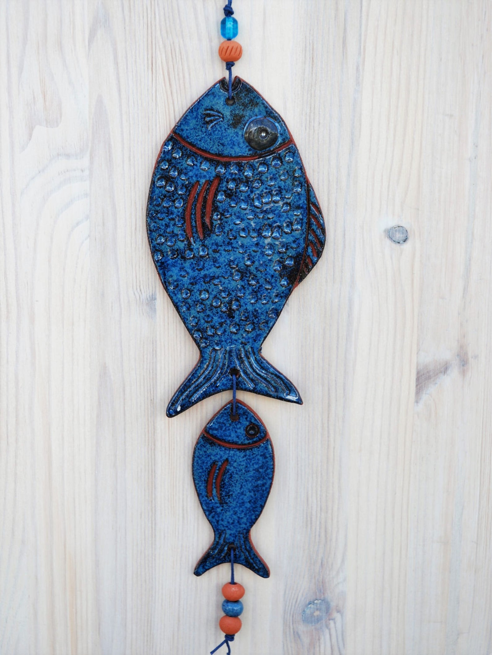 Fish Ornament Ceramic Fish Blue Fish Wall Decor Ceramic - Etsy