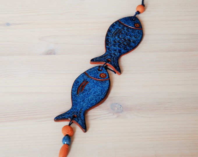 Fish Ornament, Ceramic Fish, Blue Fish, Wall Decor, Wall Hanging, Beach ...