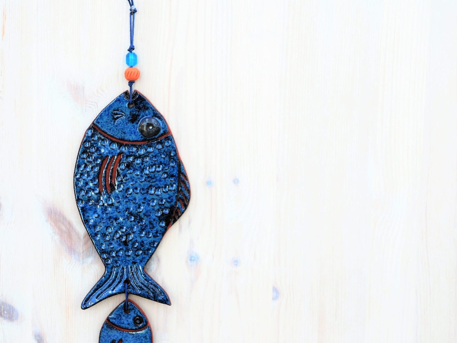 Fish Ornament Ceramic Fish Blue Fish Wall Decor Ceramic - Etsy