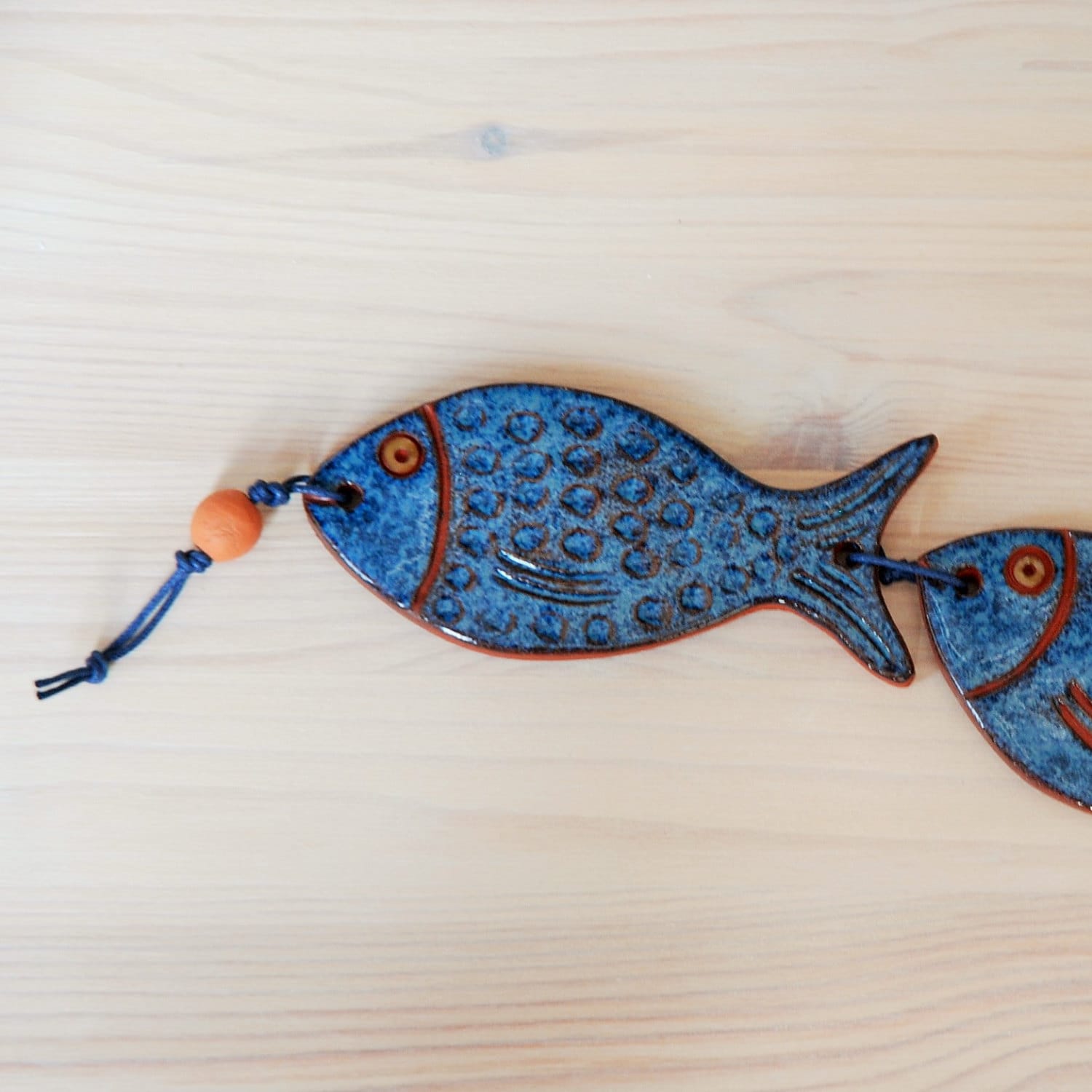 Fish Ornament, Ceramic Fish, Blue Fish, Wall Decor, Wall Hanging, Beach ...