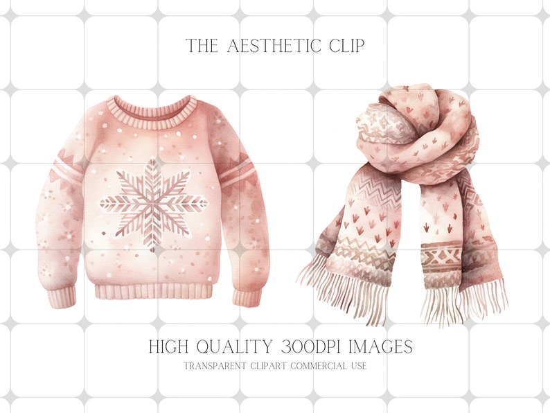 Pink Winter Clipart Pink Christmas PNG Cozy Winter Pink Hygge Clipart ...