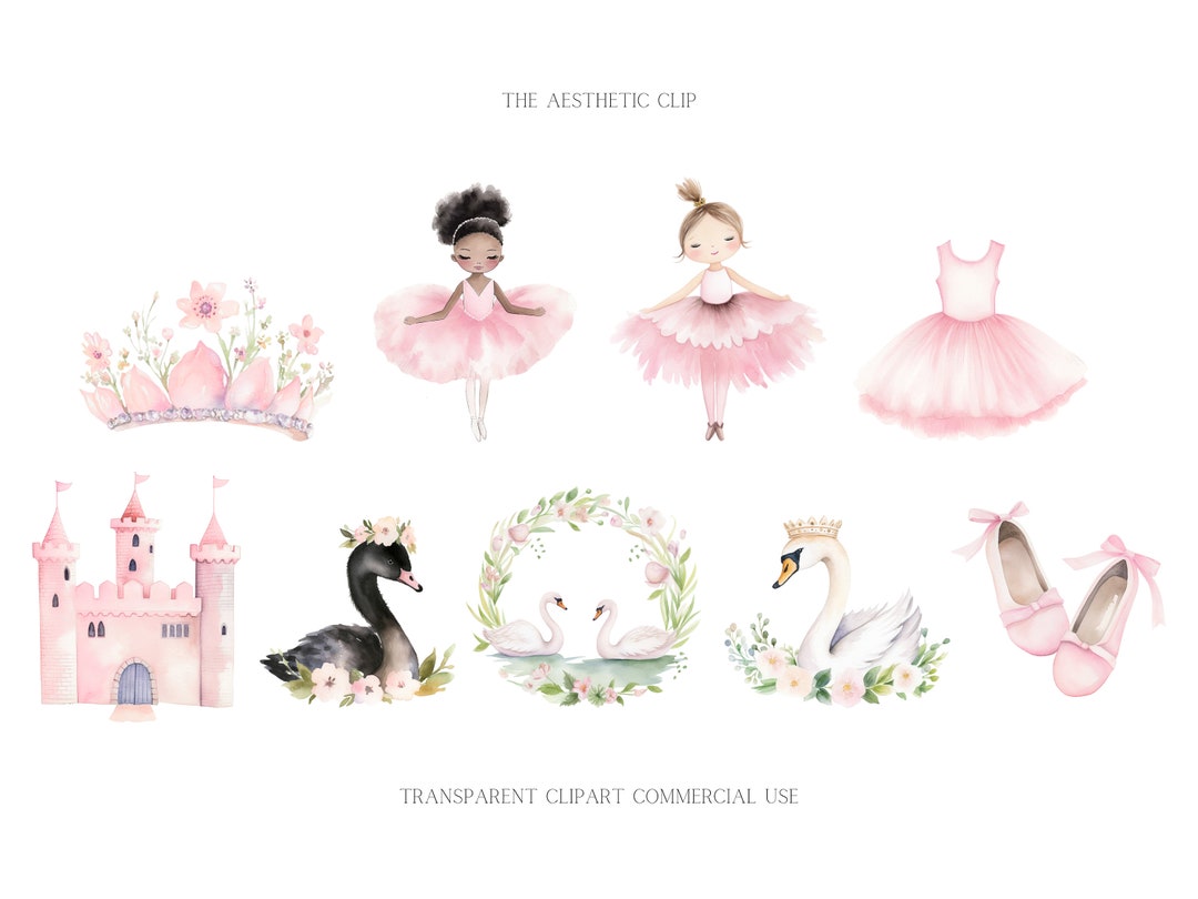 Swan Lake Ballet Clipart Pink Ballet PNG Ballerina Graphic Swan Lake ...