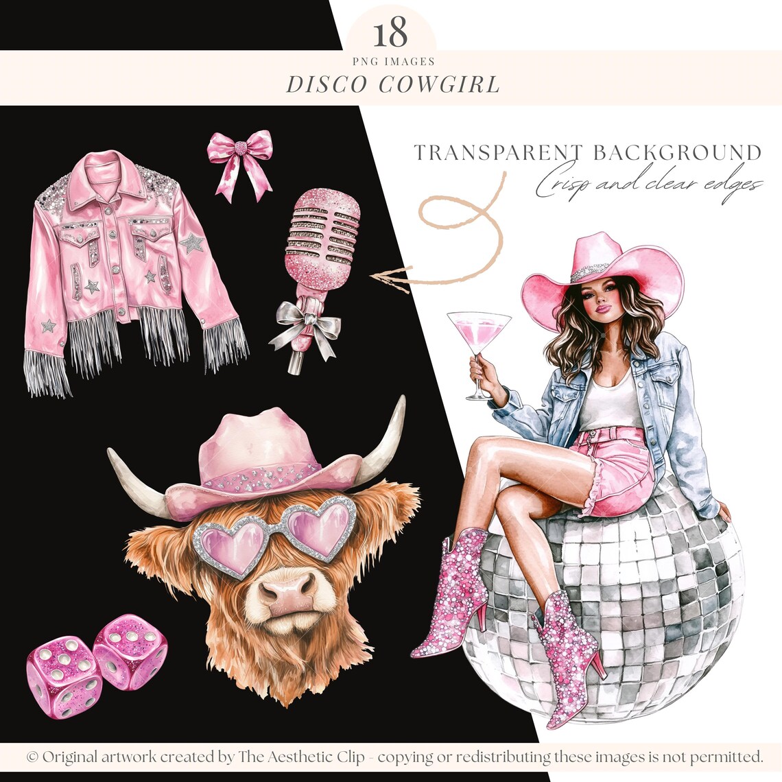 Cowgirl Clipart | Disco Cowgirl PNG | Cowgirl Bachelorette | Western ...