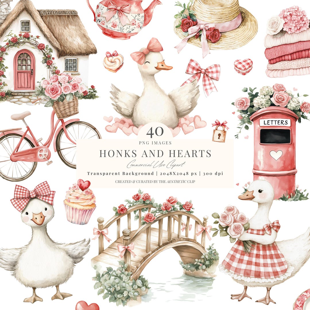 Silly Goose Clipart | Valentines Day Geese | Romantic Graphics ...