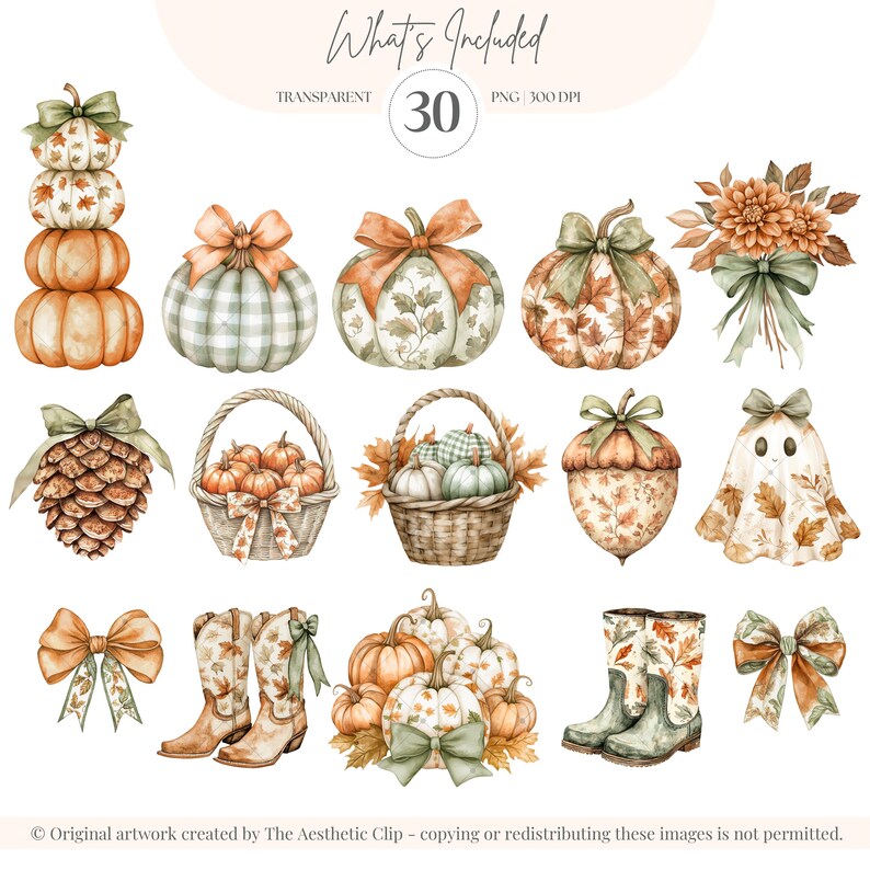 Fall Toile Clipart | Autumn Chinoiserie PNG | Thanksgiving Clipart ...