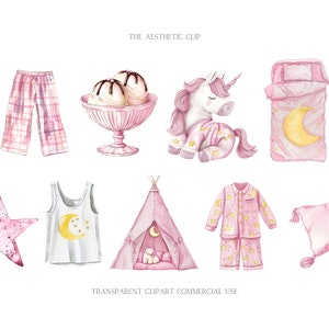 Pyjama Party Clipart Sleepover PNG Cozy Bedtime Pink Slumber Party ...