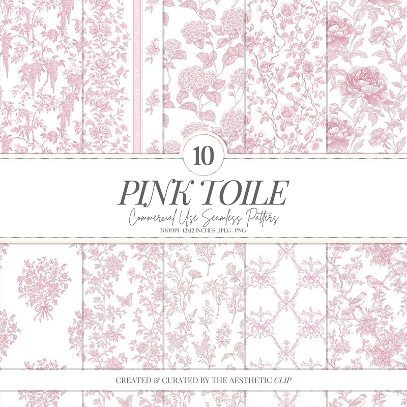 Pink Toile - Etsy