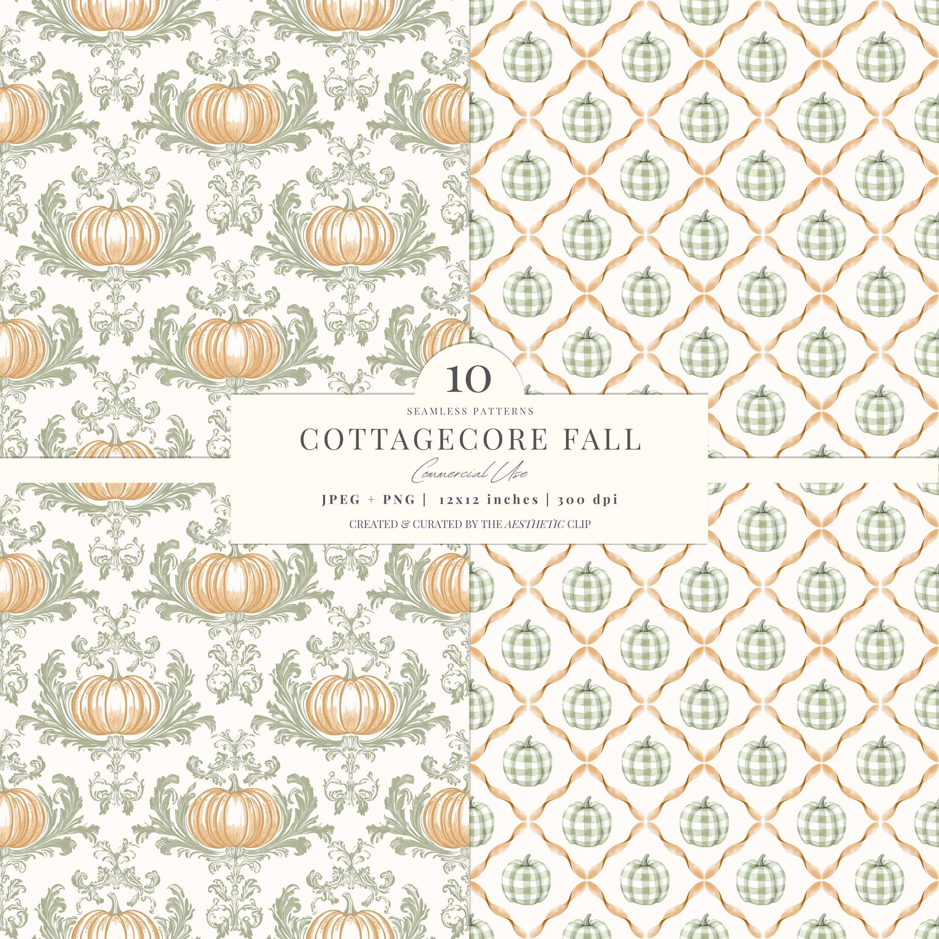 Autumn Seamless Pattern | Dahlias Digital Paper | Pumpkin Background ...