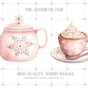 Pink Winter Clipart Pink Christmas PNG Cozy Winter Pink Hygge Clipart ...