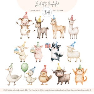 Barnyard Birthday | Farm Animal Birthday | Farm Baby Shower Clipart ...
