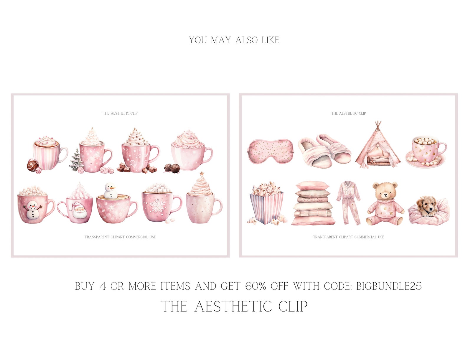 Pink Winter Clipart Pink Christmas PNG Cozy Winter Pink Hygge Clipart ...