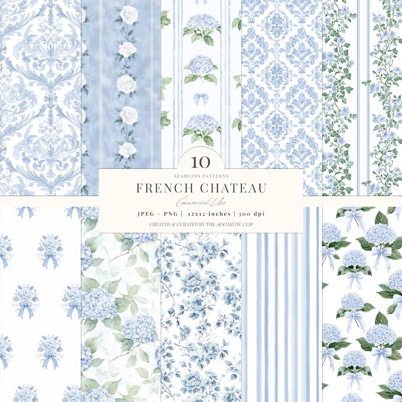 French Digital Paper | Grandmillenial Pattern | Toile De Juoy Paper ...