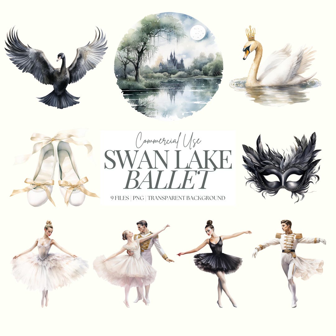 Swan Lake Ballet Clipart | Ballet PNG | Ballerina Graphic | Swan Lake ...