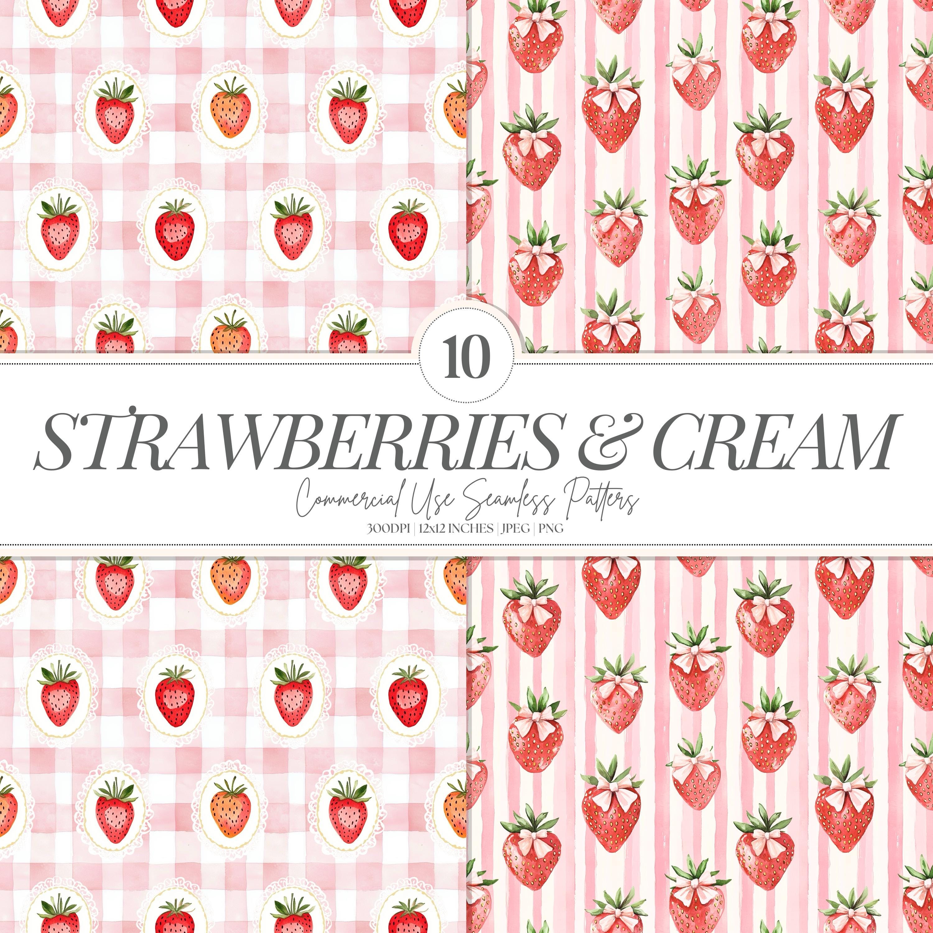 Strawberry Digital Paper | Berry Sweet Pattern | Grandmillenial Paper ...