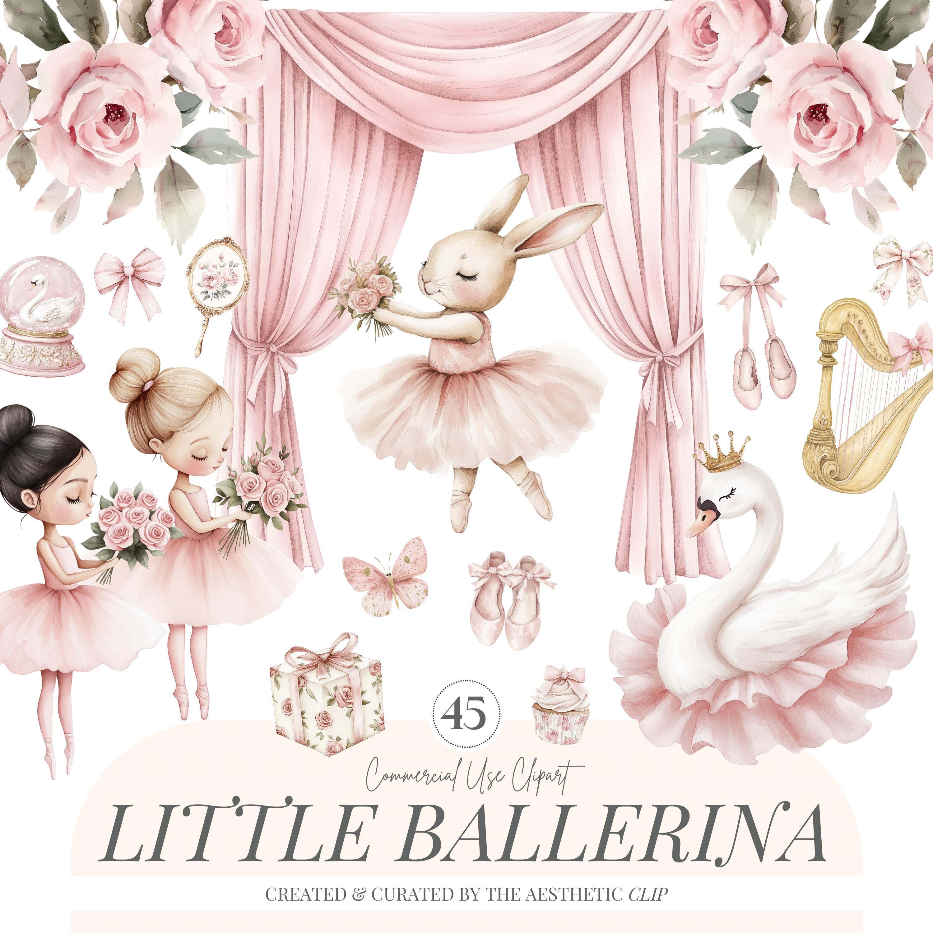 Watercolor Ballerina Clipart | Pink Swan Lake Png | Ballerina Clipart ...