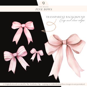 Pink Bow Clipart | Watercolor Bows | Coquette Bows Clipart | Pink ...