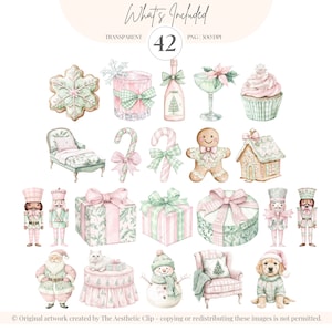Coquette Christmas Clipart | Preppy Xmas | Rococo Holiday ...