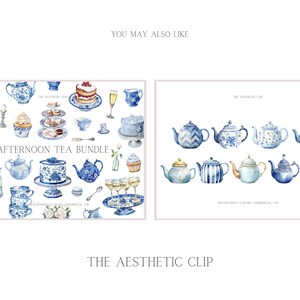 Blue Afternoon Tea Clipart Teapot PNG Antique High Tea Bridal Shower ...