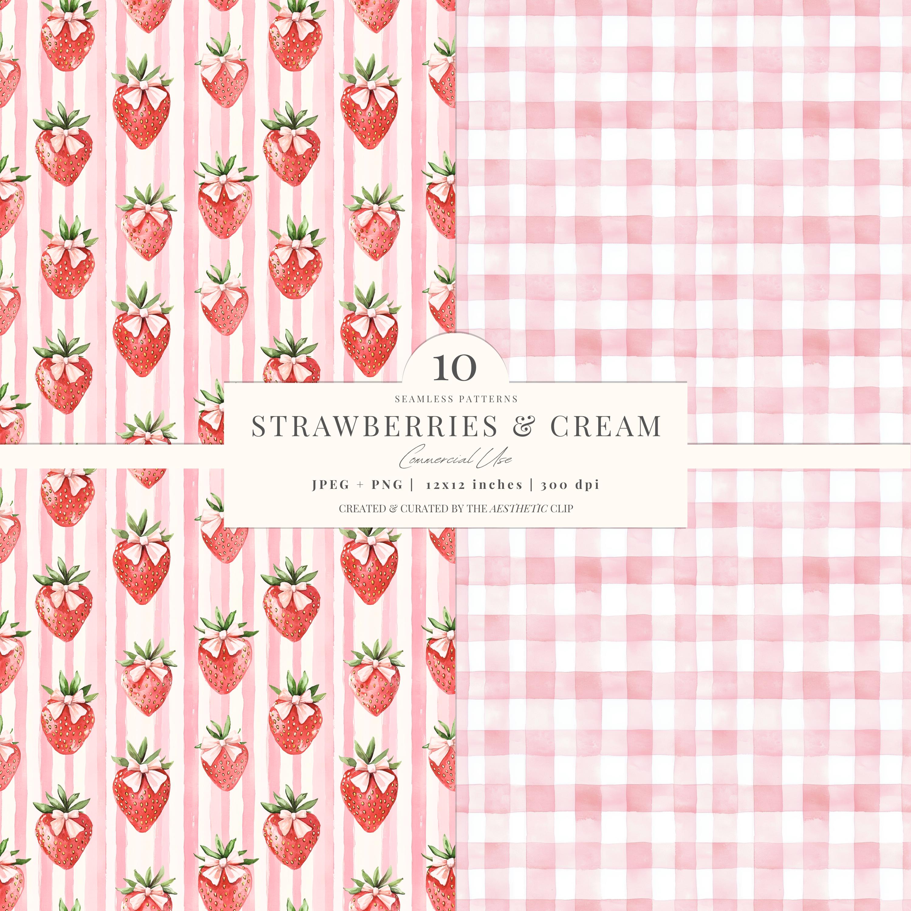 Strawberry Digital Paper | Berry Sweet Pattern | Grandmillenial Paper ...