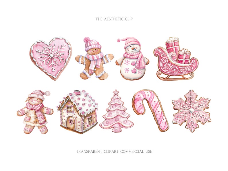 Pink Gingerbread Clipart Gingerbread PNG Pink Christmas Christmas ...