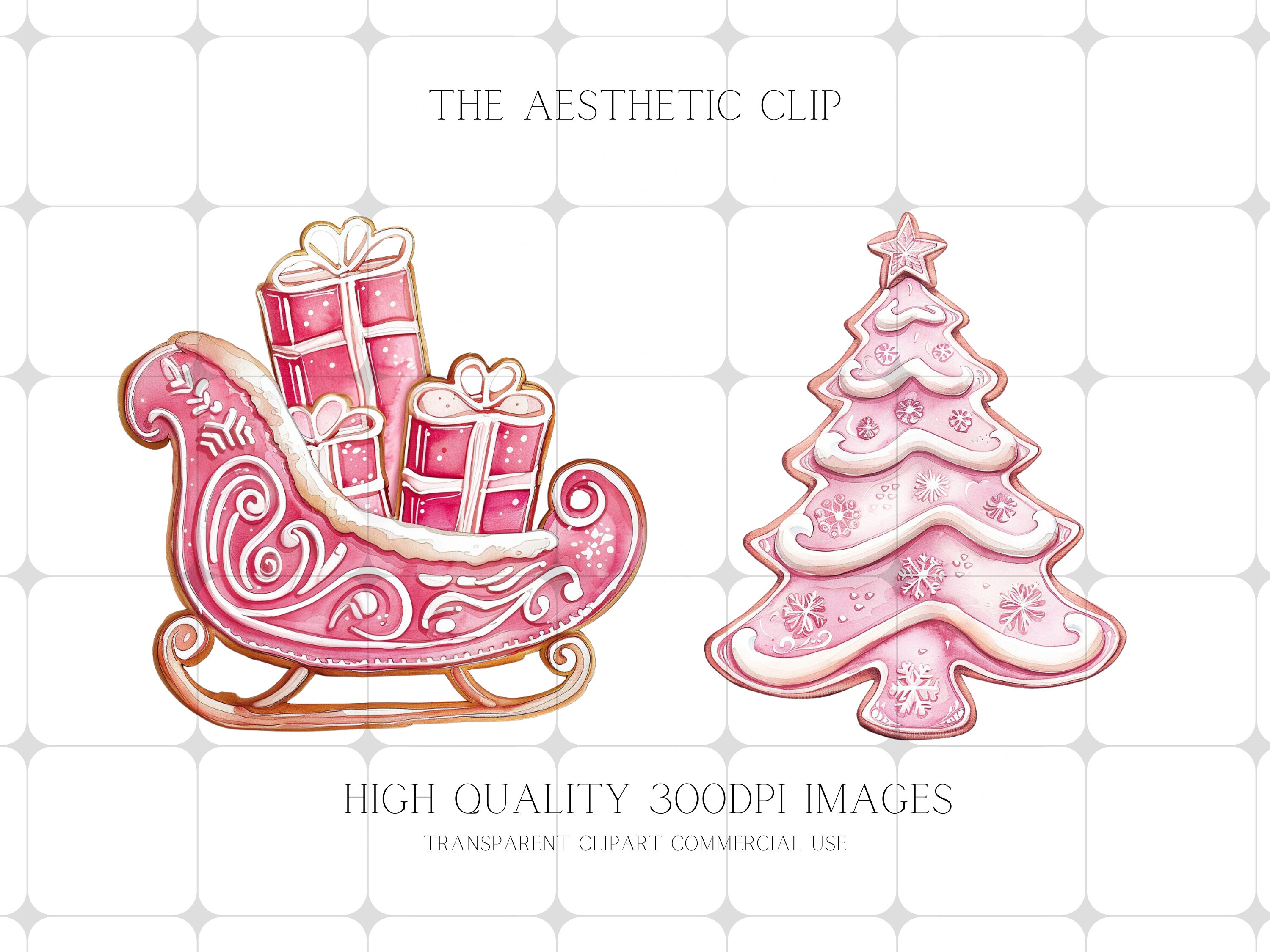Pink Gingerbread Clipart Gingerbread PNG Pink Christmas Christmas ...