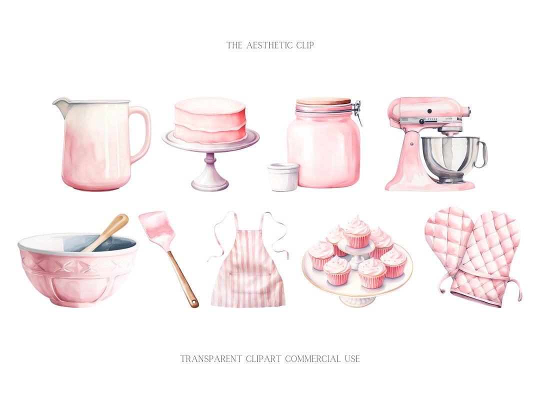 Baking Clipart Pink Baking PNG Watercolour Baking Home Bakery Cooking ...
