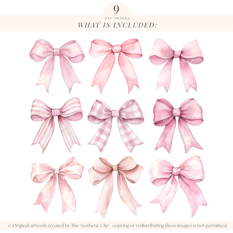 Pink Bow Clipart | Watercolor Bows | Coquette Bows Clipart | Pink ...