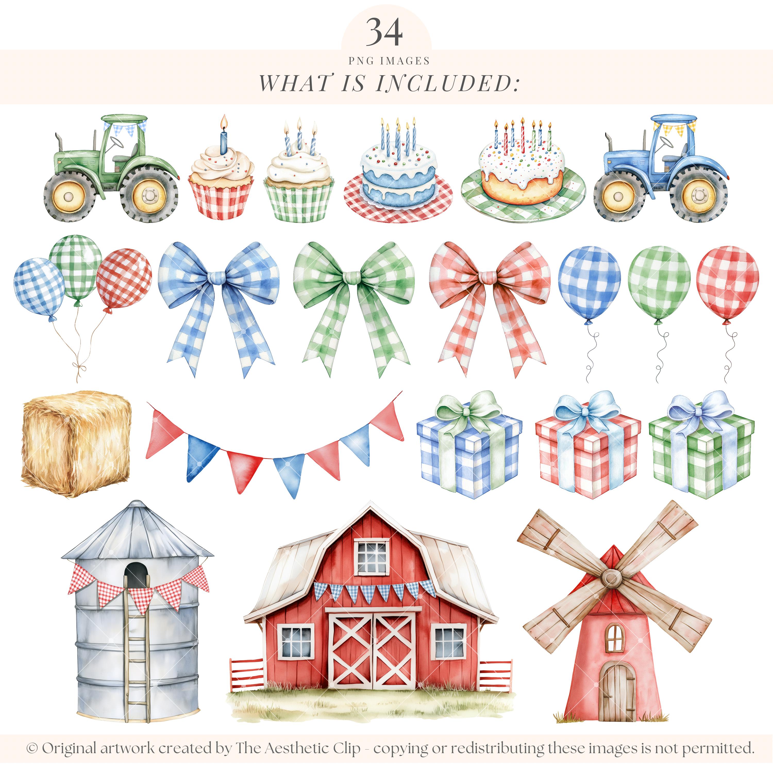 Barnyard Birthday | Farm Animal Birthday | Farm Baby Shower Clipart ...