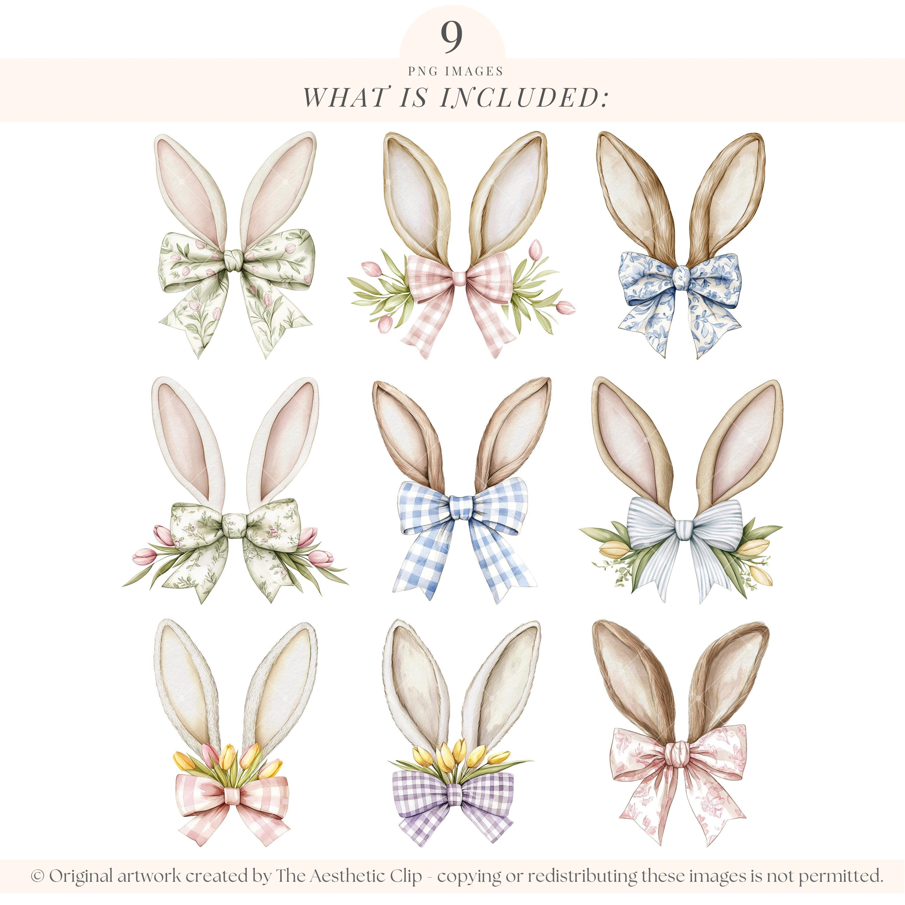 Easter Bow Clipart | Easter Bunny Bow PNG | Preppy Easter Eggs | Spring ...