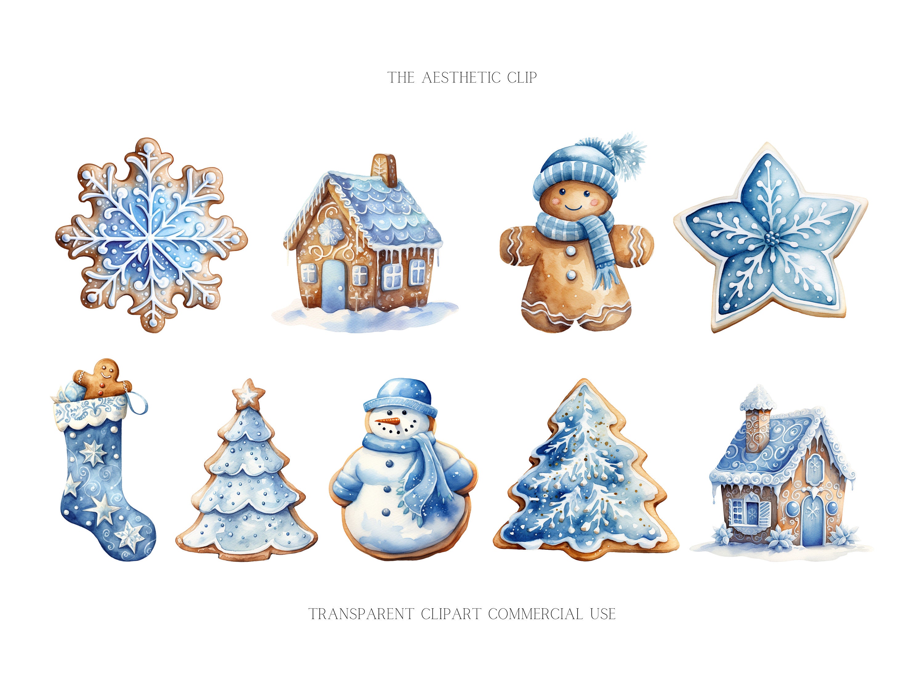 Blue Gingerbread Clipart Gingerbread PNG Blue Christmas Christmas ...