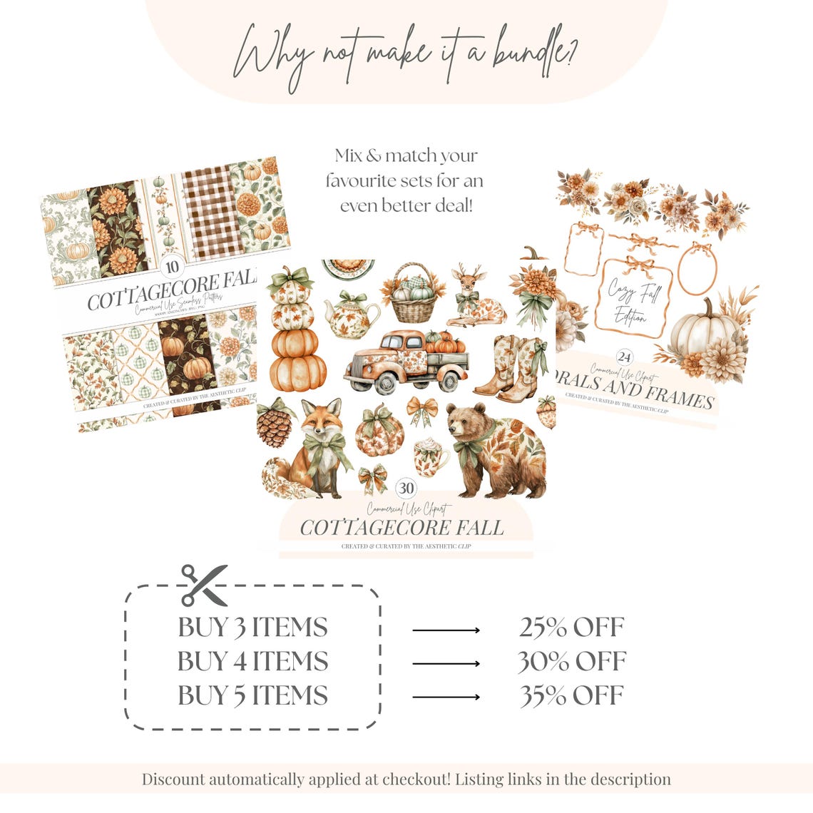 Fall Toile Clipart | Autumn Chinoiserie PNG | Thanksgiving Clipart ...