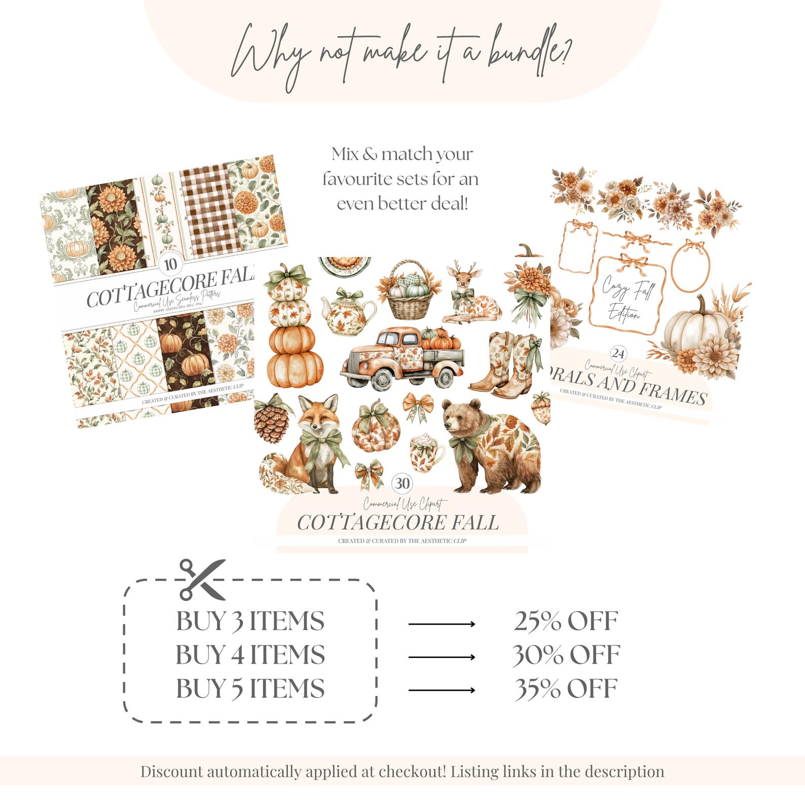 Fall Toile Clipart | Autumn Chinoiserie PNG | Thanksgiving Clipart ...