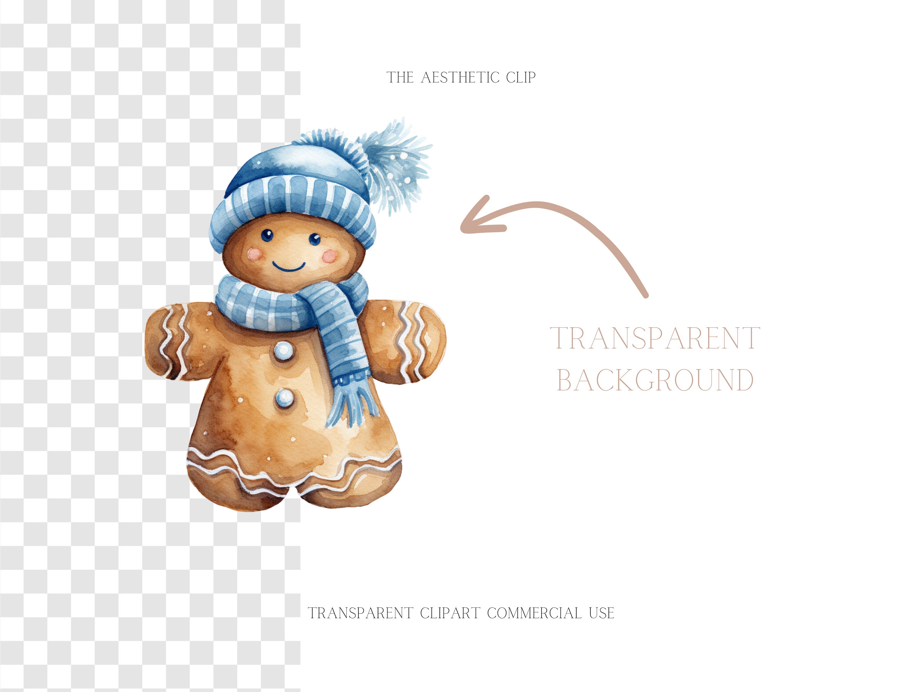 Blue Gingerbread Clipart Gingerbread PNG Blue Christmas Christmas ...
