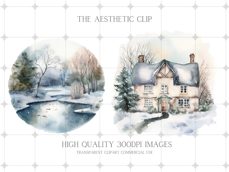 Winter Clipart Snowy Woods PNG Pine Trees Graphic Wintery Christmas ...