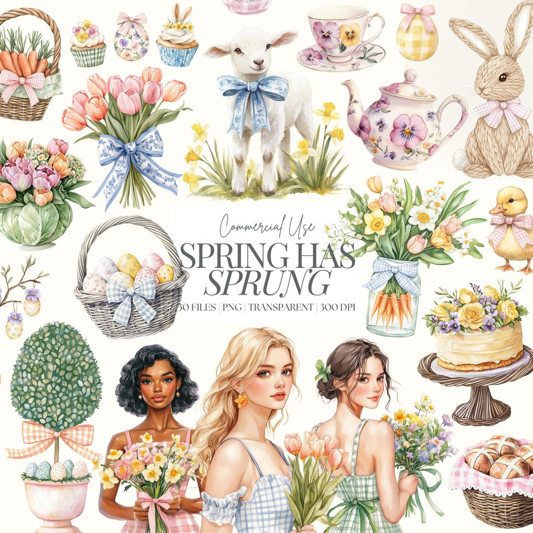Easter Clipart | Grandmillenial Easter PNG | Spring Planner PNG ...