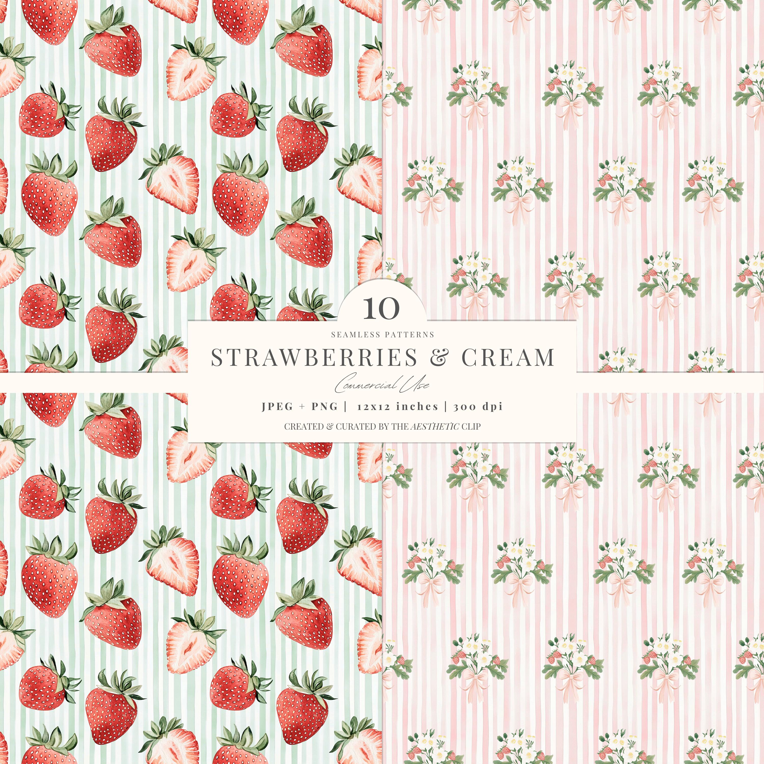 Strawberry Digital Paper | Berry Sweet Pattern | Grandmillenial Paper ...