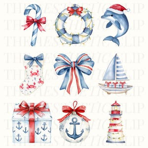 Coastal Christmas Clipart | Ocean Christmas PNG | Beach Christmas PNG ...
