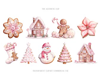 Pink Gingerbread Clipart Gingerbread PNG Pink Christmas Christmas ...