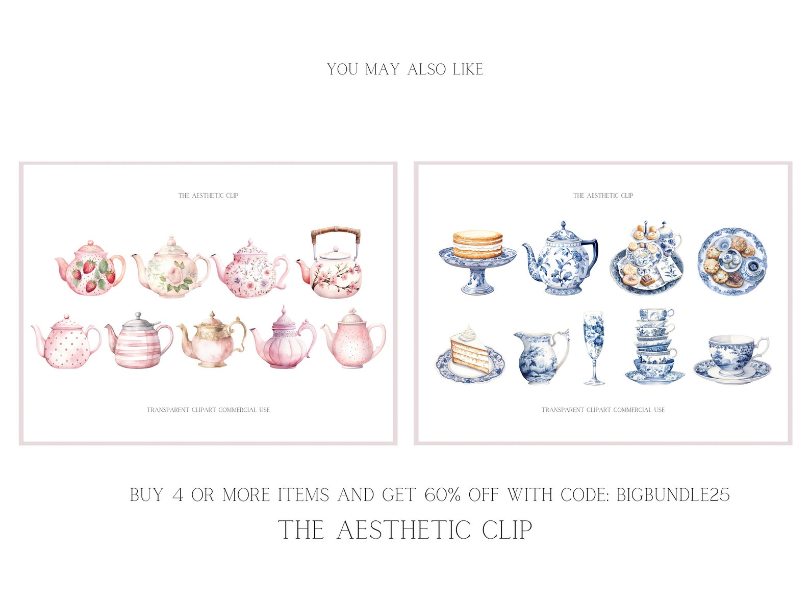 Blue Teapots Clipart Blue Tea Party PNG Bundle Picnic - Etsy