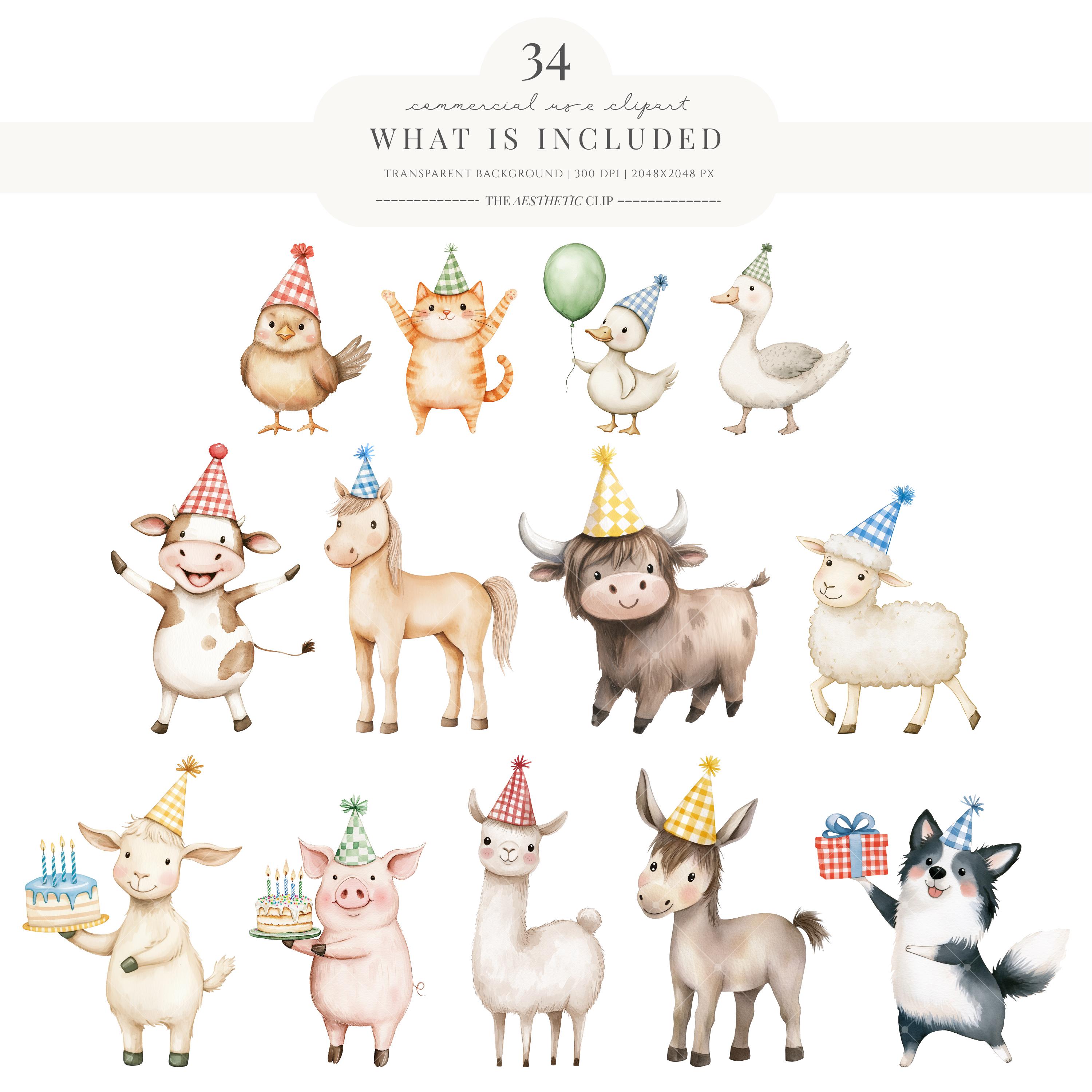 Barnyard Birthday | Farm Baby Shower Clipart | Digital Download | Cute ...