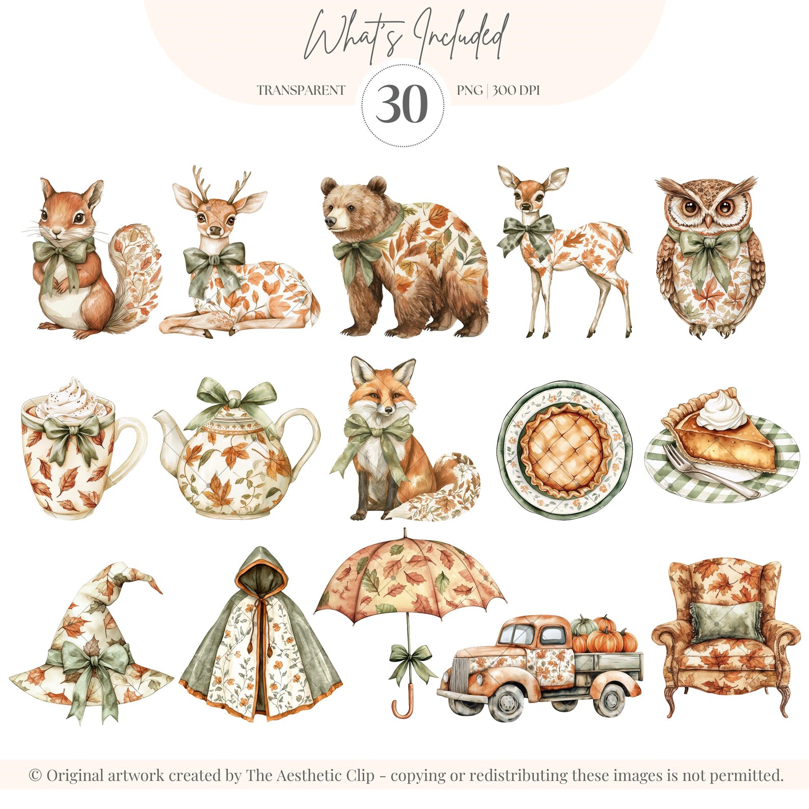 Fall Toile Clipart | Autumn Chinoiserie PNG | Thanksgiving Clipart ...