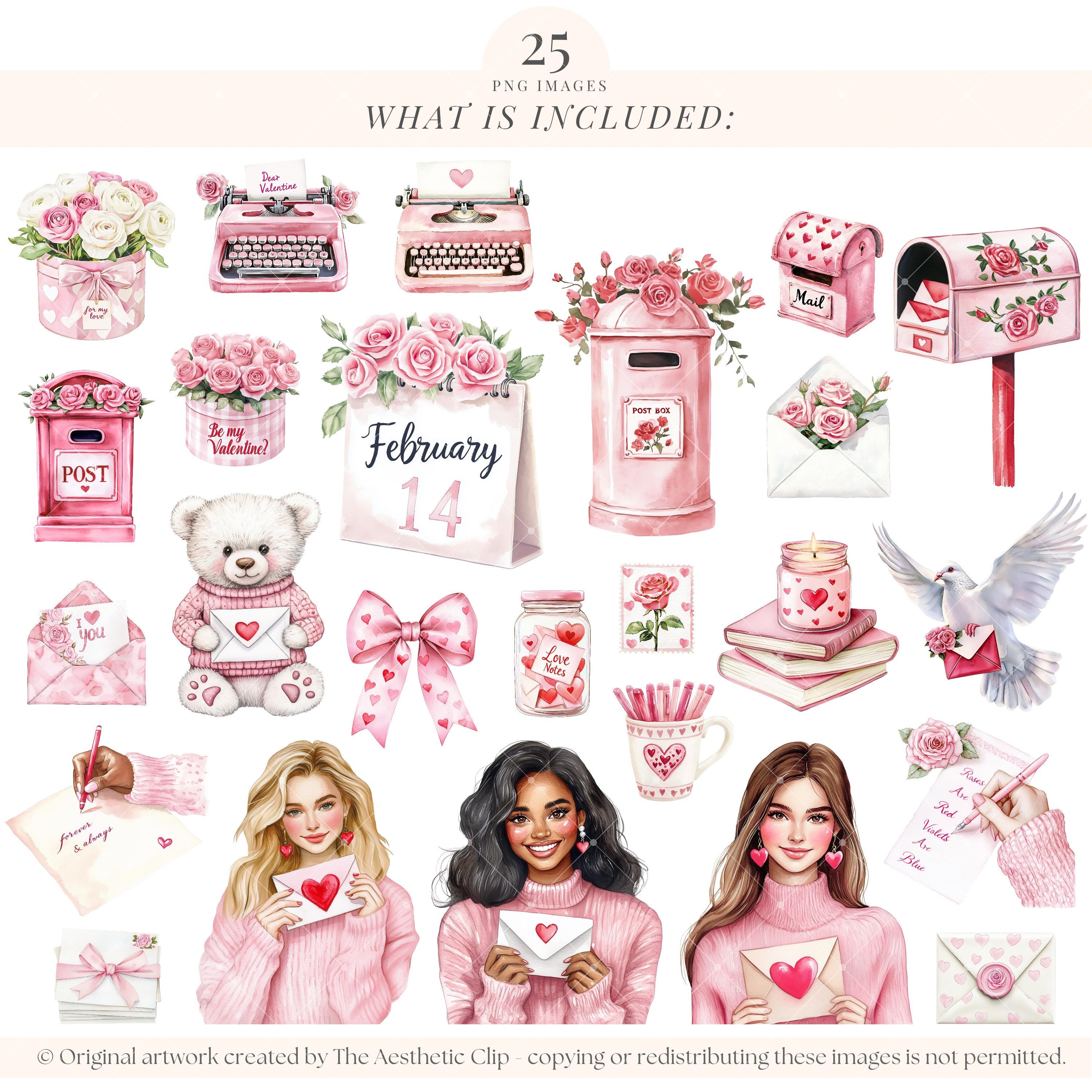 Valentines Day Clipart | Love Letter Clipart | Romantic Clipart ...