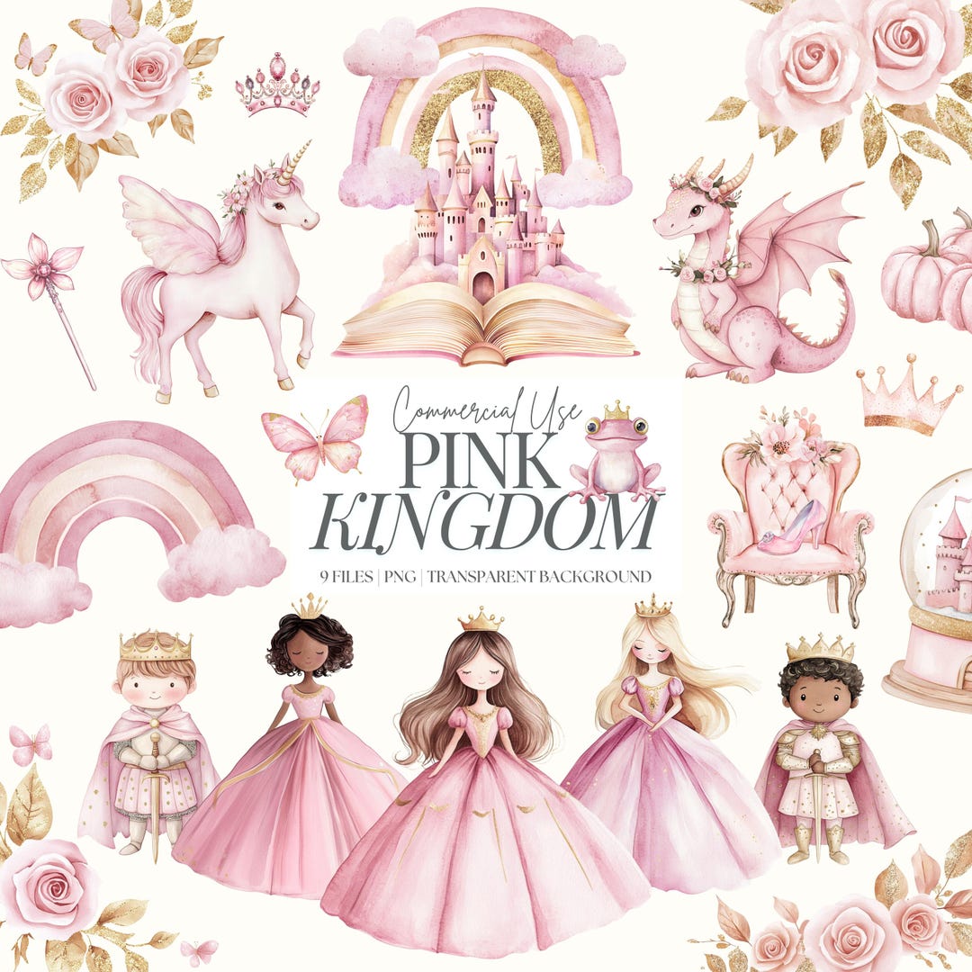 Pink Princess Clipart | Fairy Clipart | Fairytale Clipart | Magical ...
