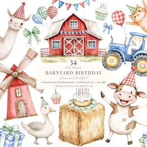 Barnyard Birthday | Farm Animal Birthday | Farm Baby Shower Clipart ...