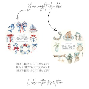 Coastal Christmas Clipart | Ocean Christmas PNG | Beach Christmas PNG ...