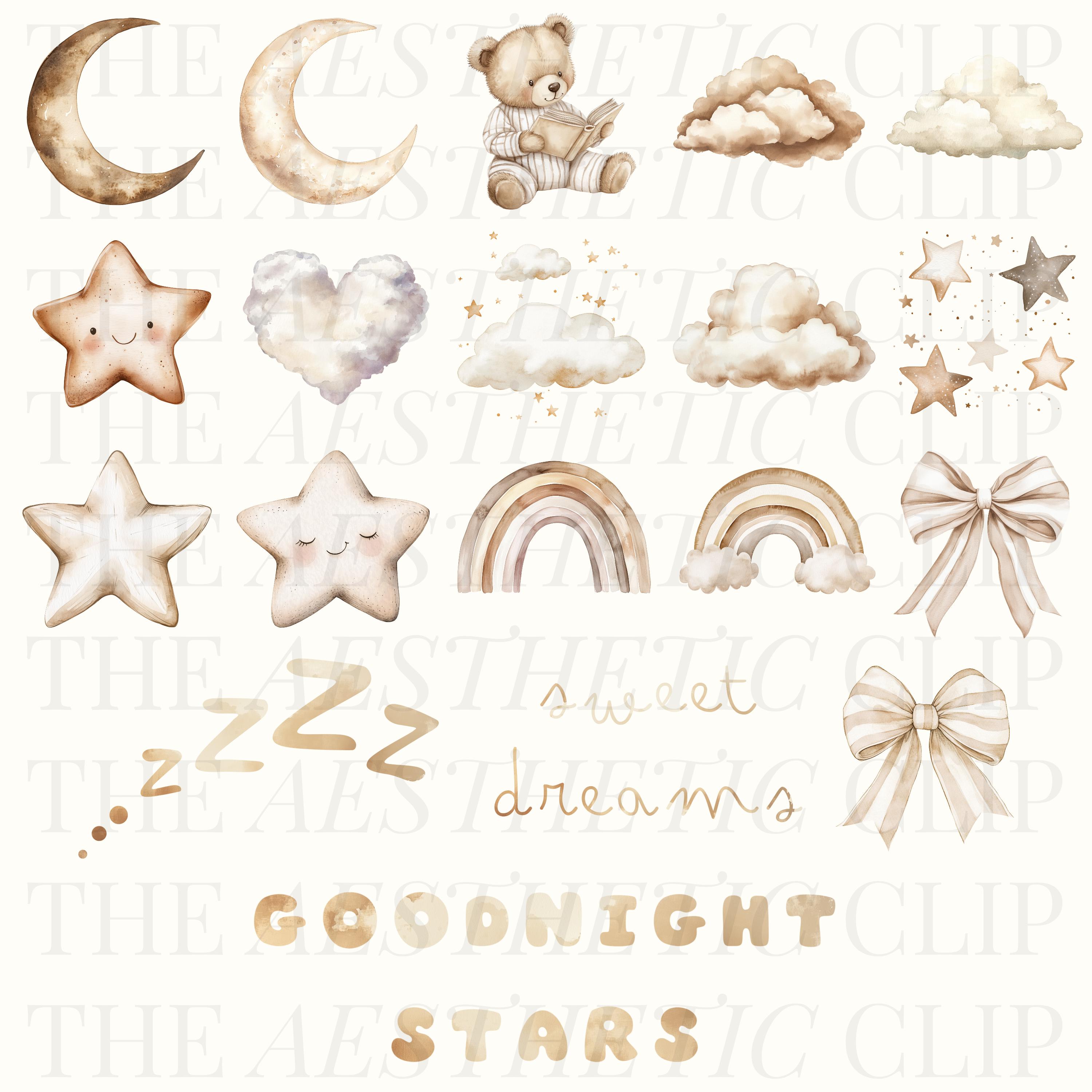 Watercolor Teddy Bear Clipart | Neutral Baby Shower Clipart | Beige ...